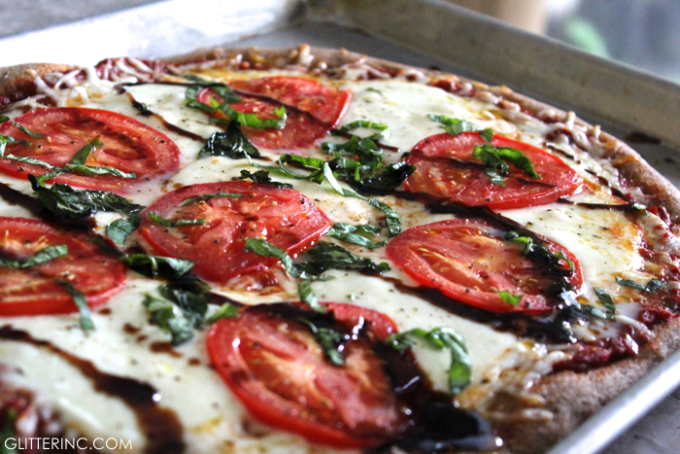 Easy Caprese Pizza with Balsamic Glaze {Recipe} - Glitter, Inc.
