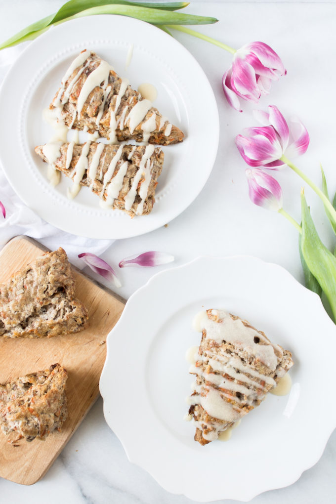 Carrot Cake Scones Recipe with Cream Cheese Glaze - Glitter, Inc.