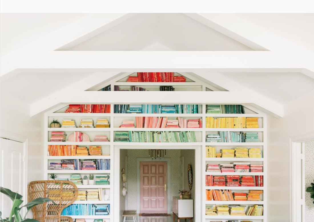 How to DIY Your Own Rainbow Sorted Bookshelf - Glitter, Inc.