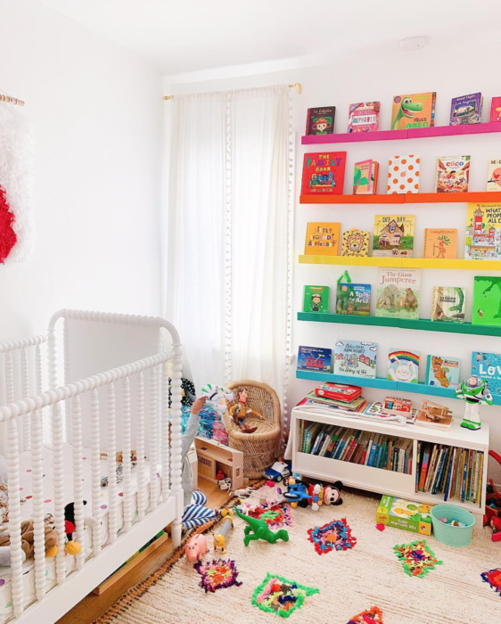 How to DIY Your Own Rainbow Sorted Bookshelf - Glitter, Inc.