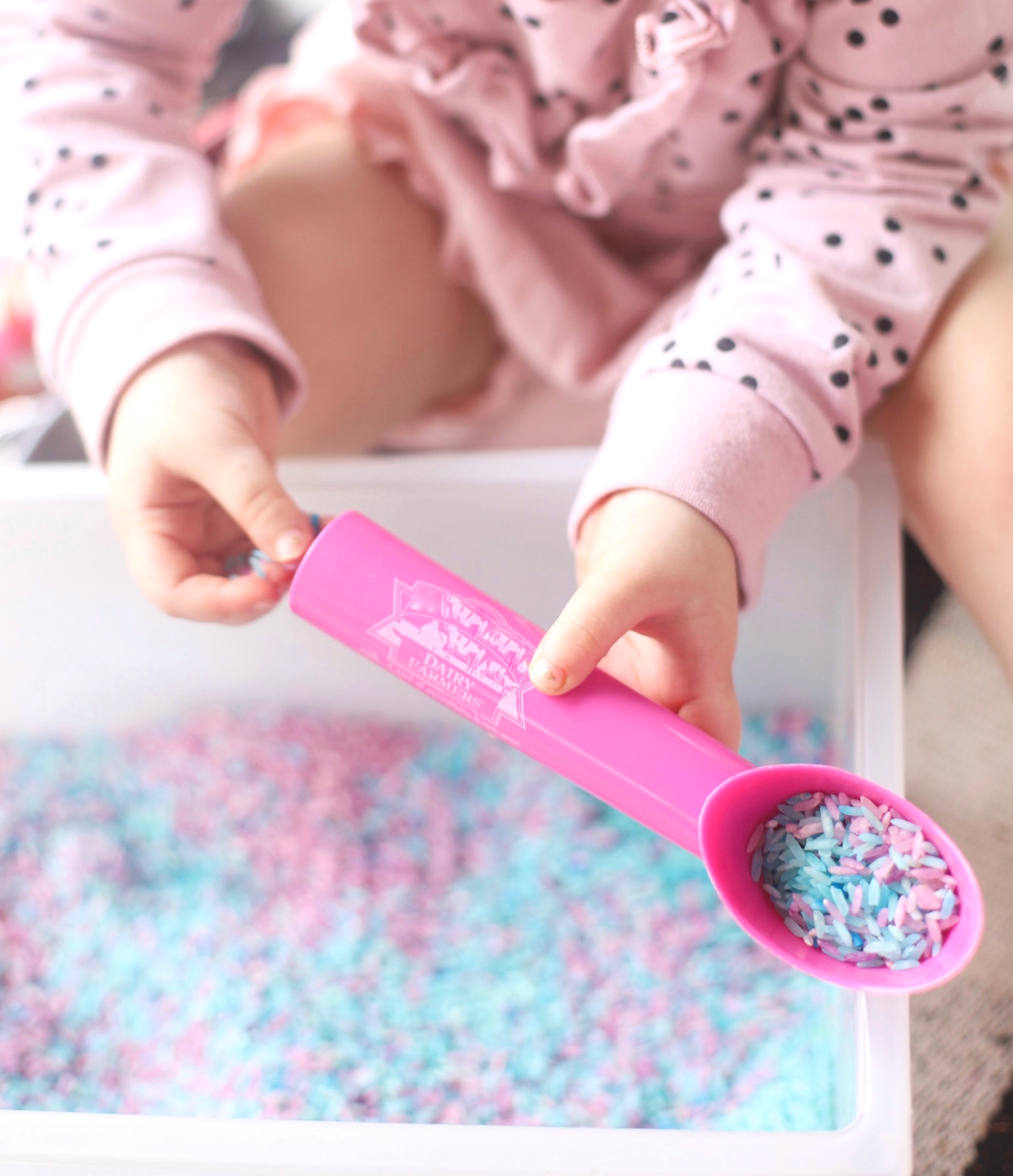 How to Make Rainbow Rice (Sensory Play for Toddlers and Kids)