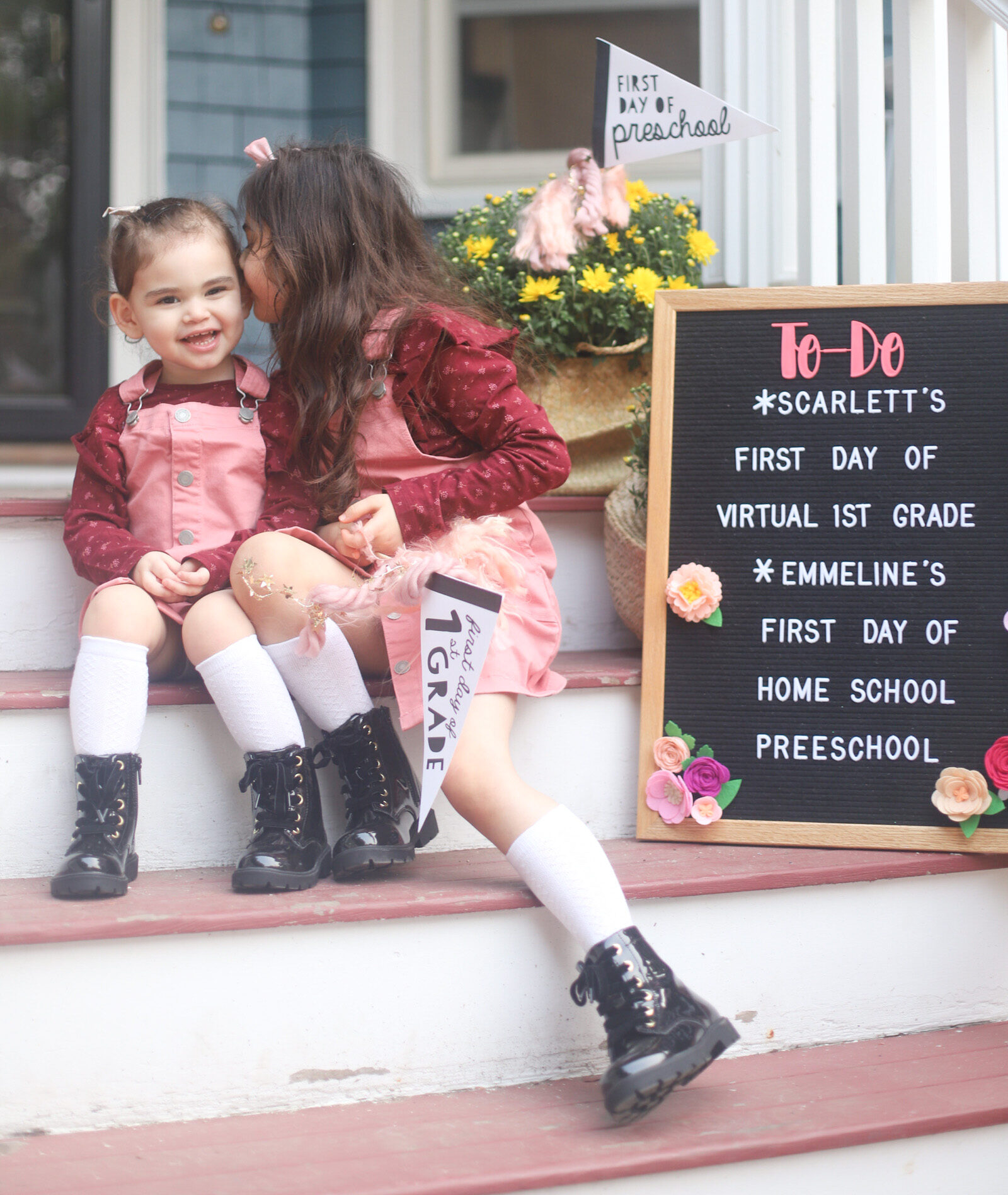 The Girls’ First Day of School (At Home) + What We Are Doing For School ...