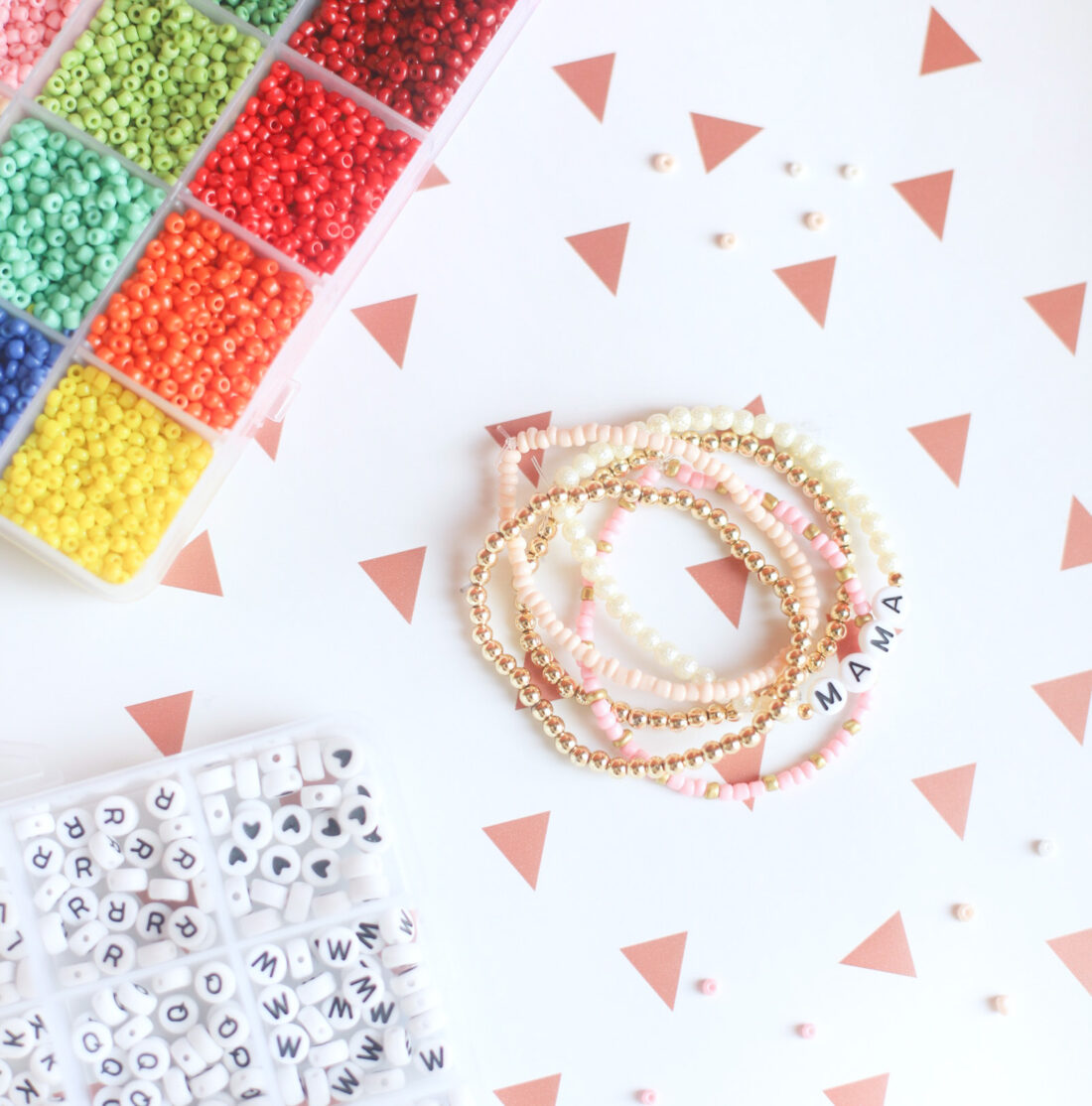 DIY Gold Bead Letter Bracelets (The Perfect Gift To Send Via Snail Mail ...