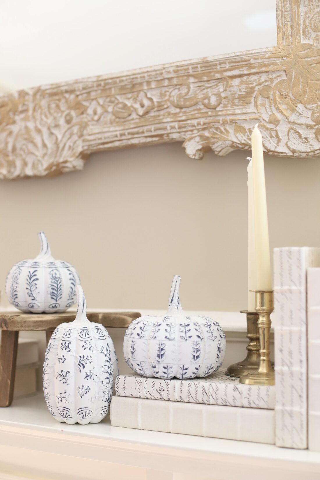 A Far From Perfect Blue and White Fall Mantle - Glitter, Inc.