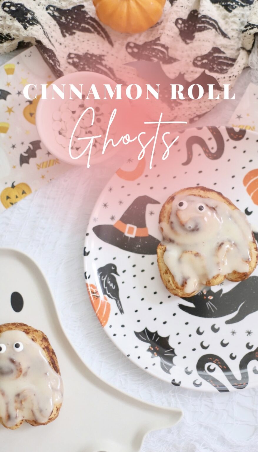 Cinnamon Roll Ghosts for Halloween - Glitter, Inc.
