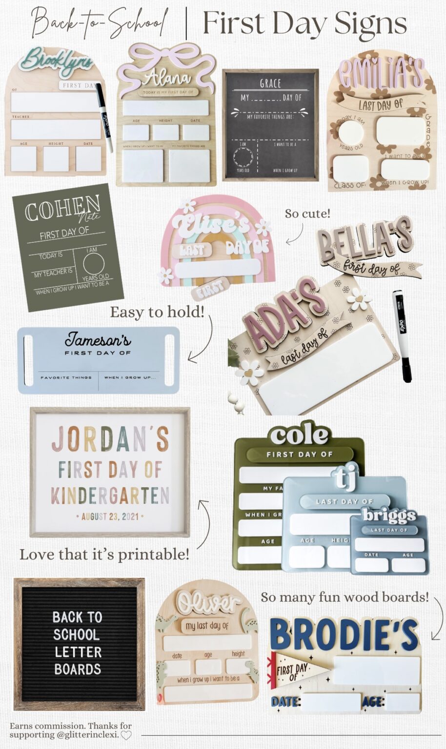 The Cutest First Day of School Signs - Glitter, Inc.